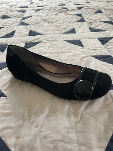 Ecco Black Suede Bouillon Button Toe Wedge Heel Women’s Size 38/US 7-7. ...