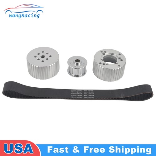 Billet Aluminum Gilmer Belt Drive Pulley Kit For SBC Chevy 305 350 383 ...