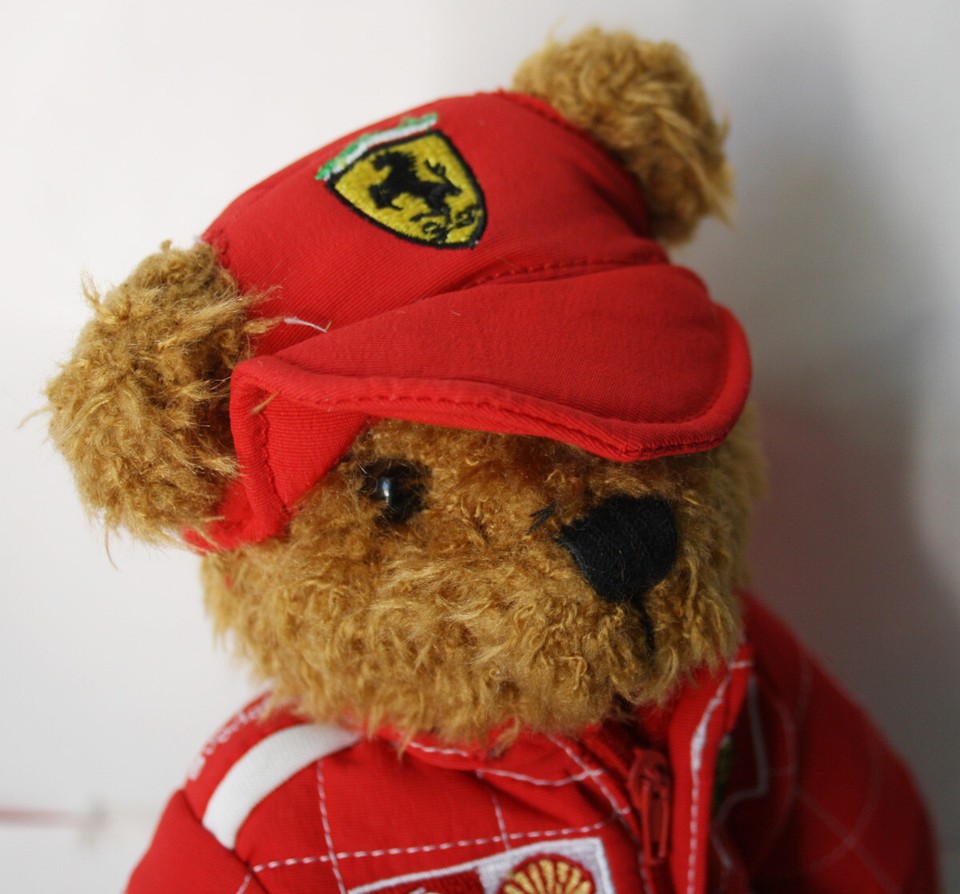 RARE FERRI FERRARI 11" TEDDY BEAR PLUSH TOY FIGURE SHELL BRIDGESTONE ...
