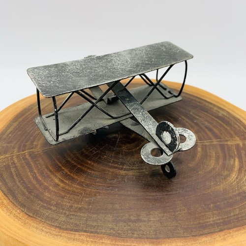 Vintage Napcoware Rustic Metal Bi Plane Toy Figure Hong Kong Napco ...