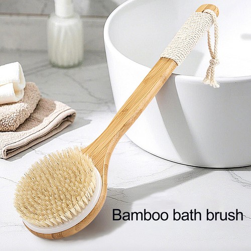 Back Rubbing Shower Brush Non-slip Ergonomic Grip Eco-friendly Bamboo ...