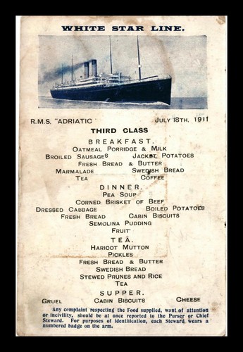 UNPOSTED POSTCARD WHITE STAR LINE STEAMER RMS ADRIATIC 1911 | eBay