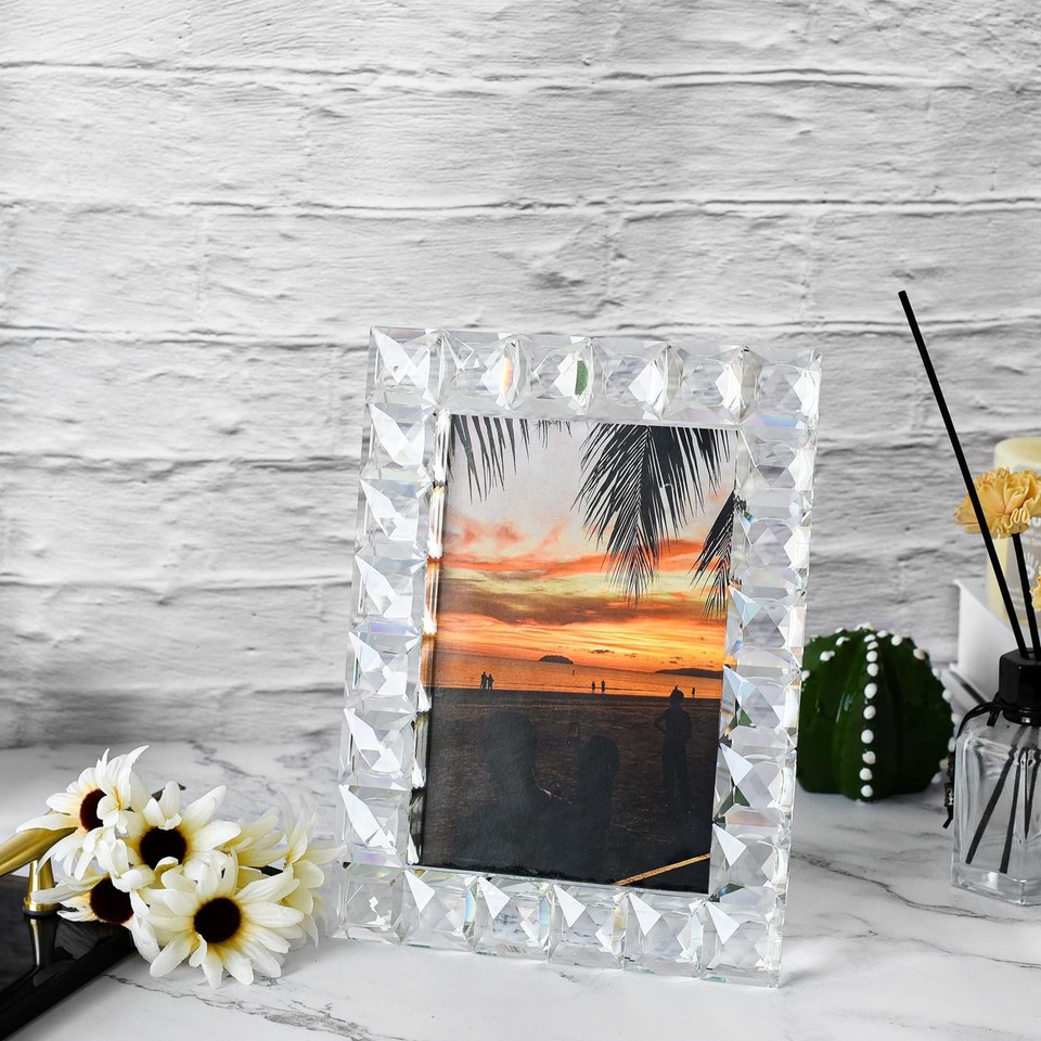 Luxury Crystal Picture Photo Frame,Grid Diamond Craft,Crystal Wedding ...