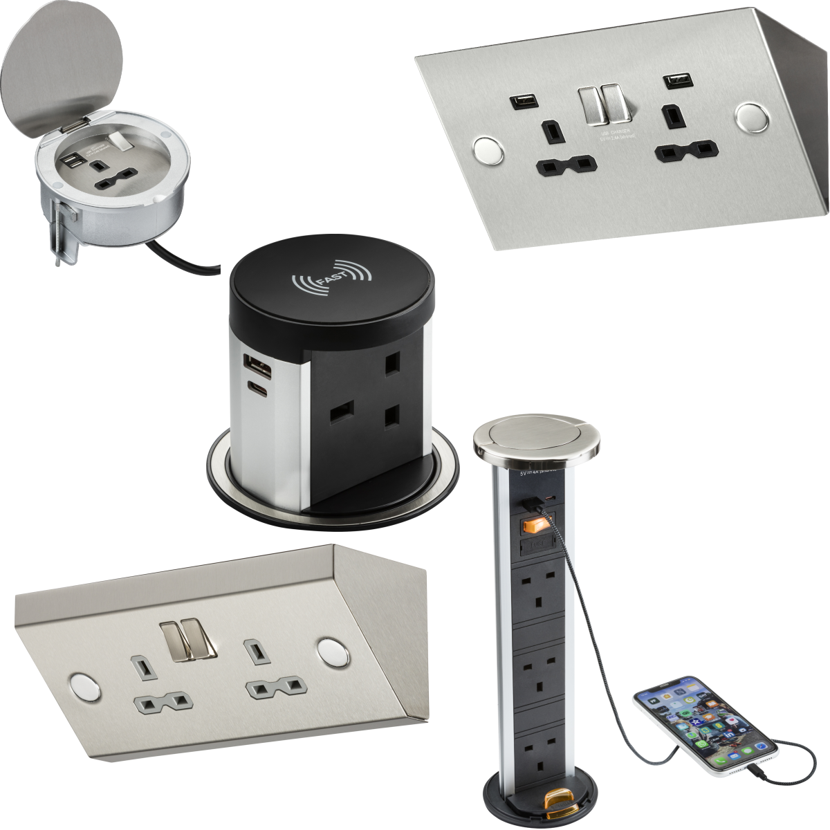 Under Cabinet Electrical Sockets Classic 13A Plug Sockets | DeVOL