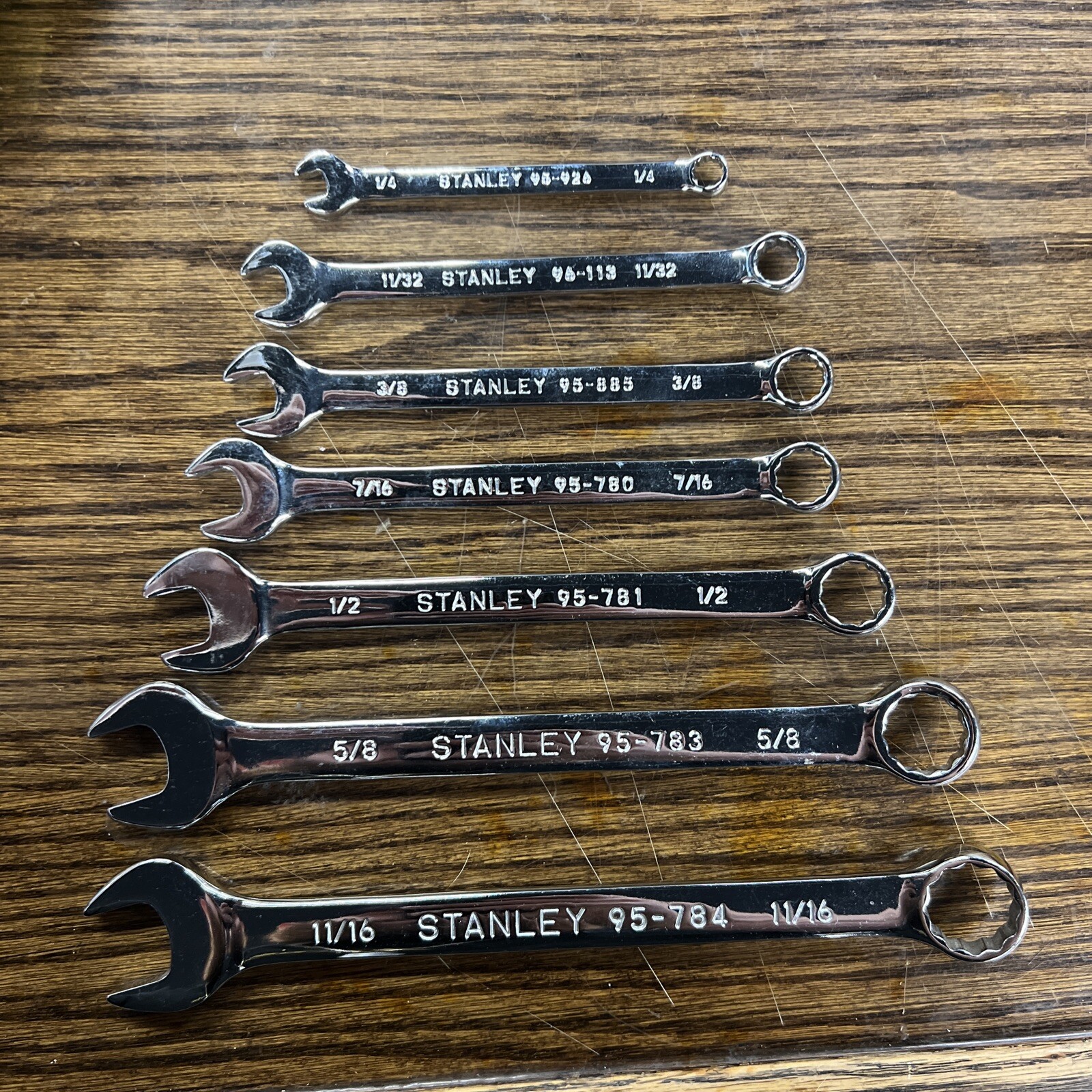 Stanley 7 Piece standard Combination Open/Closed Chrome Wrench Set | eBay