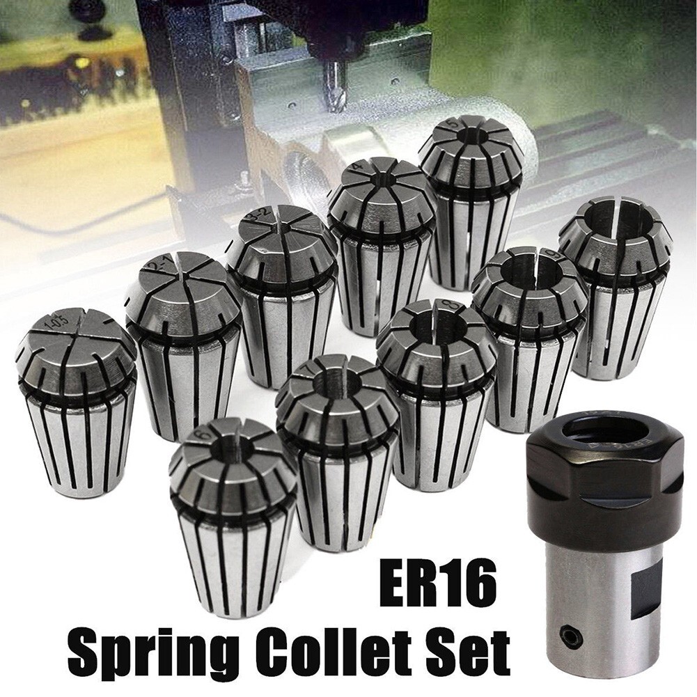 Premium Quality CNC Milling Tool 10pcs ER16 Spring Collet + Motor Shaft ...
