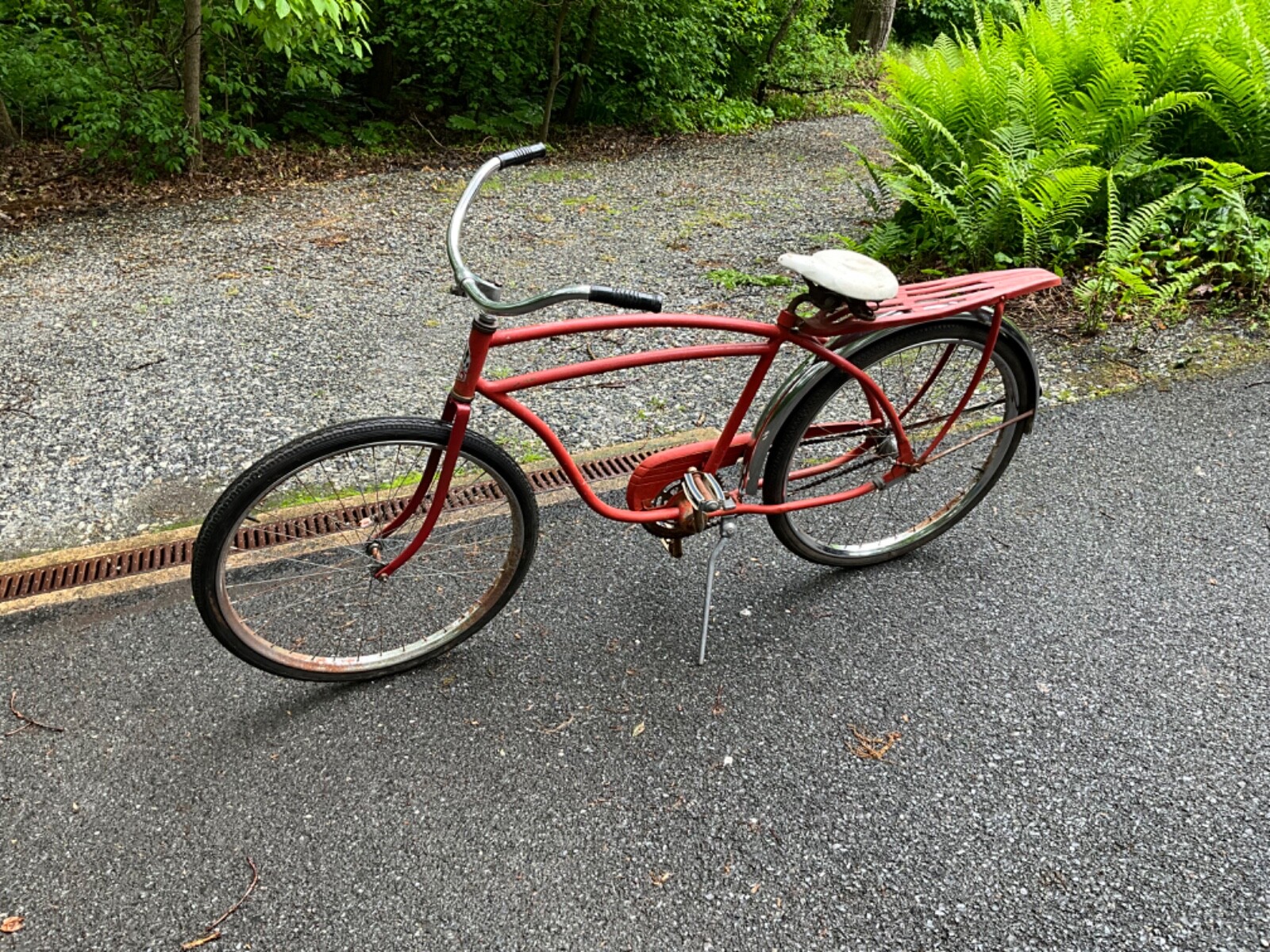 1950s VINTAGE ROADMASTER CRUISER BICYCLE - KLUNKER straight bar ...