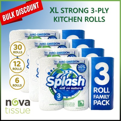 Splash Kitchen Roll X Large Paper Strong 3pack 3PLY Towel, as Regina ...