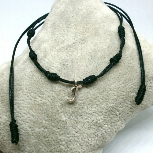 Bracelet " T " Cursive Writing Early - Thread Black Adjustable | eBay
