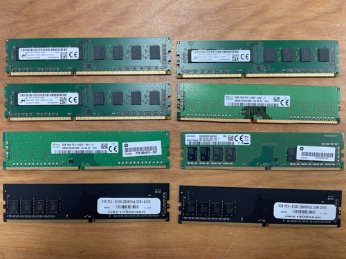 Lot Of 8 Of 8GB RAM PC3 / PC4 DDR4 Desktop Memory Mix Brand. 5x DDR4 ...