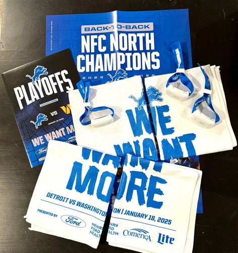 Detroit Lions Rally Towel x4 plus Program x2 - NFL Division Playoff SGA ...