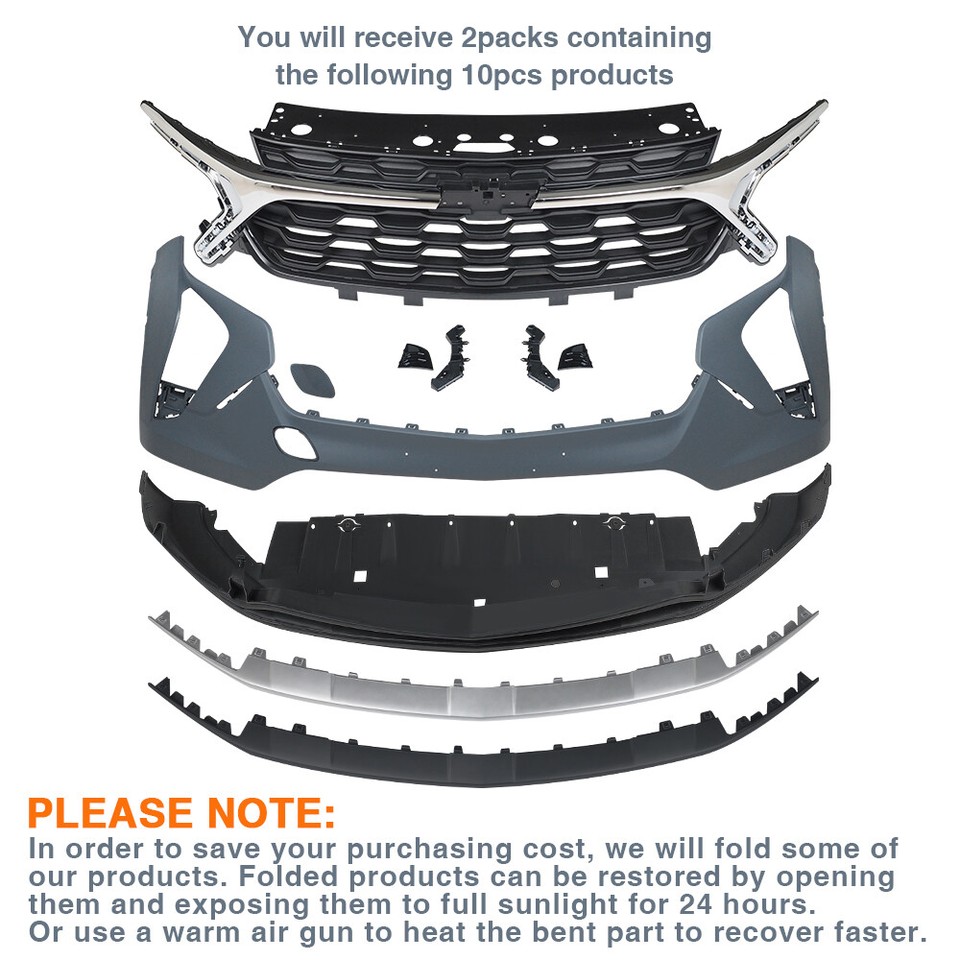 Front Bumper Cover Grille Assembly Kit Complete For Chevy Trax LS LT ...