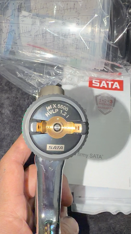 SATA jet X 5500 Spray Gun HVLP 1.2 I Nozzle w/ Cups Set Digital New | eBay