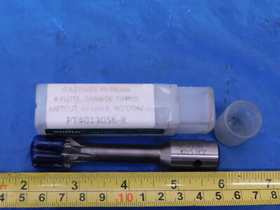 WIDIA METCUT .6215" O.D. HSS CARBIDE TIPPED CHUCKING REAMER 5/8 SHANK 6 ...