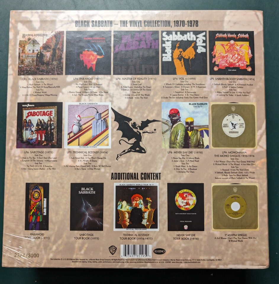 Black Sabbath Vinyl Collection 1970-1978 9 LP + 7" SEALED NEW ...