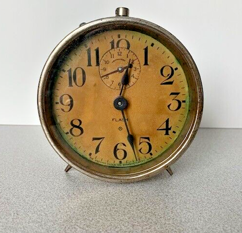 Antique ANSONIA FLASH Key Wind Alarm Clock, c.1900-1920 - WORKING | eBay