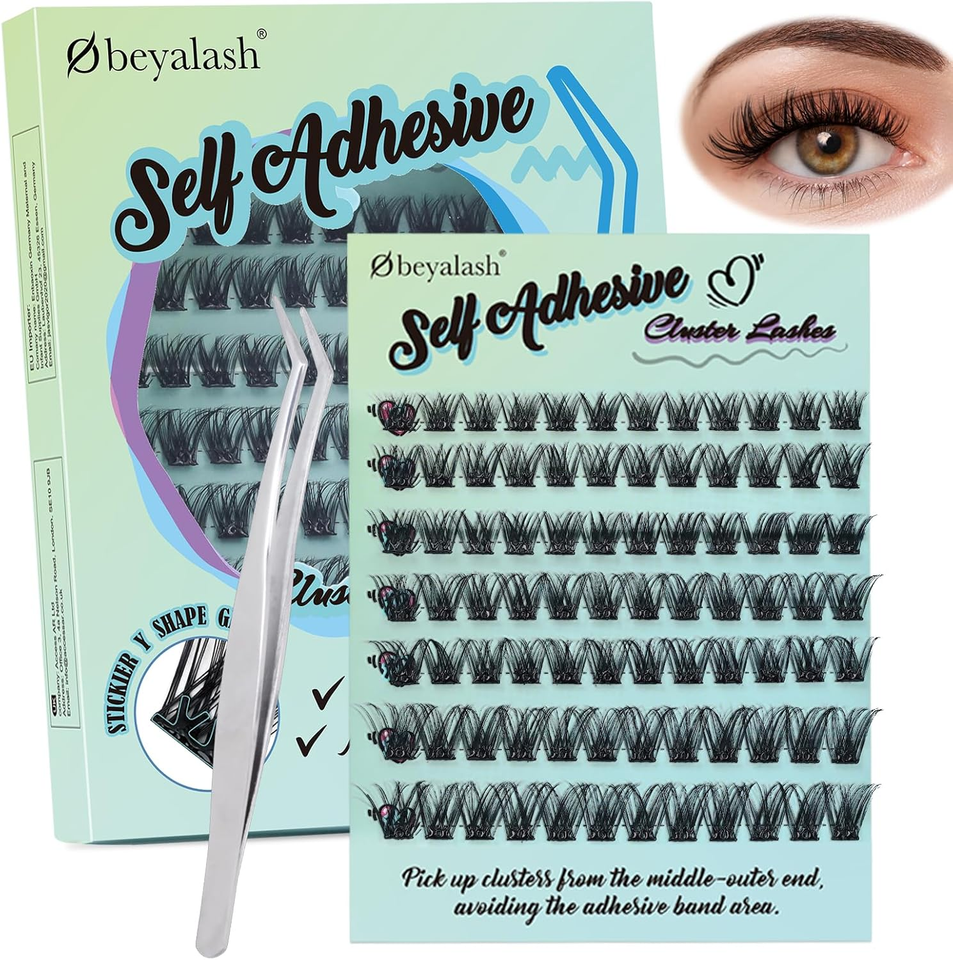 Pre Glued Cluster Lashes Self Adhesive Eyelashes Kit 84Pcs Pre Glued ...