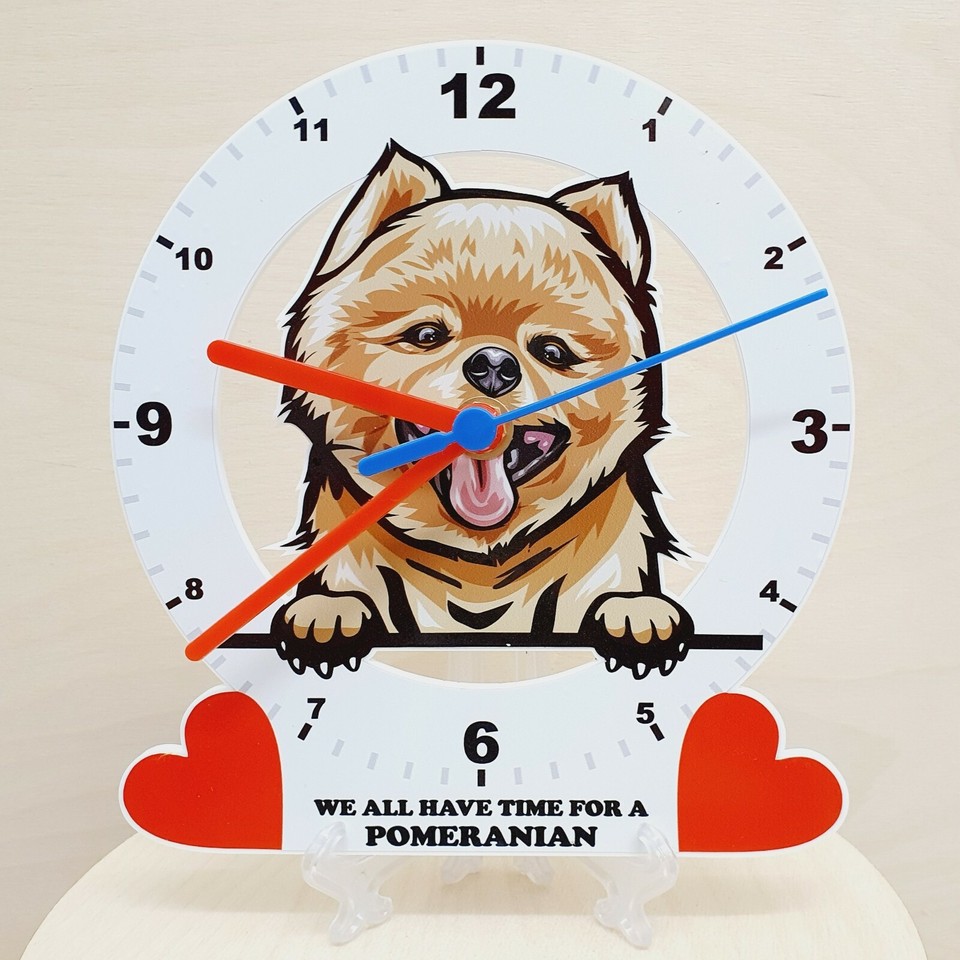 Personalised Clock, Your Dog's Name, 50+ Dog Breeds, Cartoon Style ...