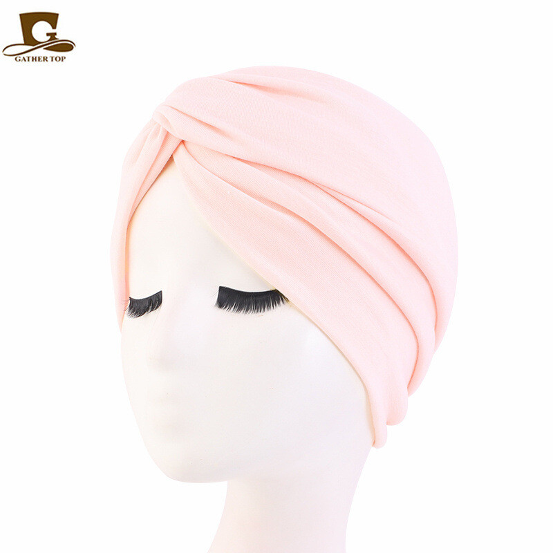 African Stretch Head Wrap Indian Hat Women Braid Hijab Turban Chemo Cap ...
