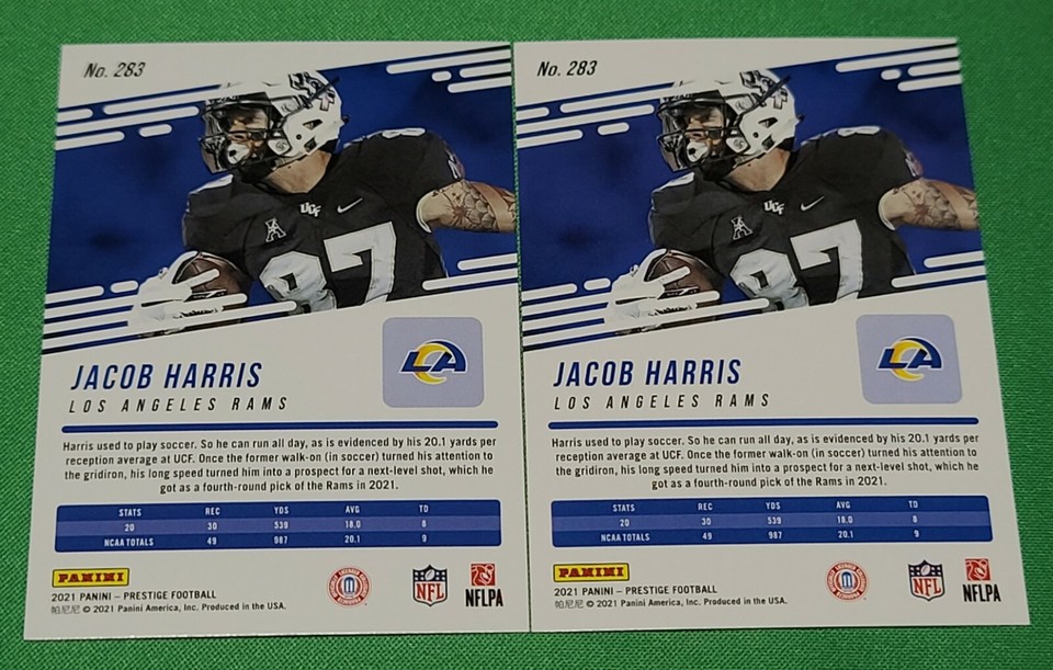 2021 Prestige Lot of 2 Jacob Harris - Rams RC #283 Rookie | eBay