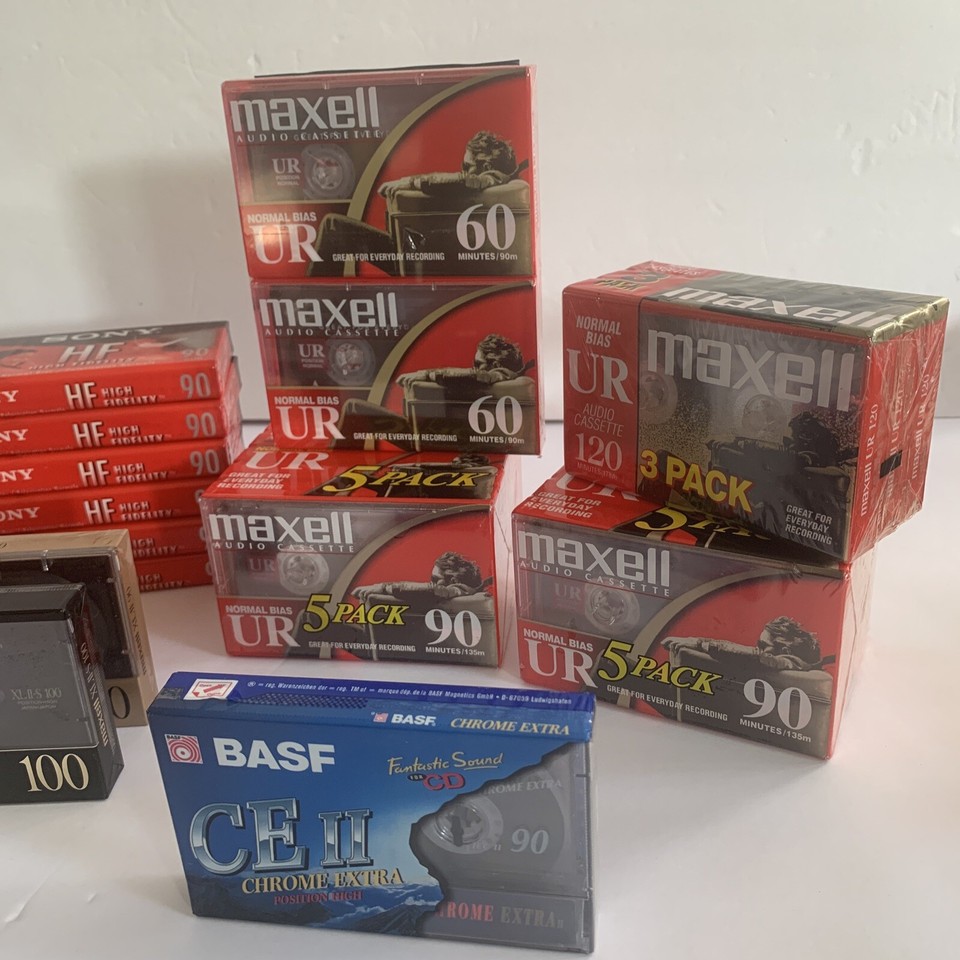 33 Blank Cassette Tapes NEW SEALED Lot TDK,Sony , BASF Chrome, & Maxell | eBay