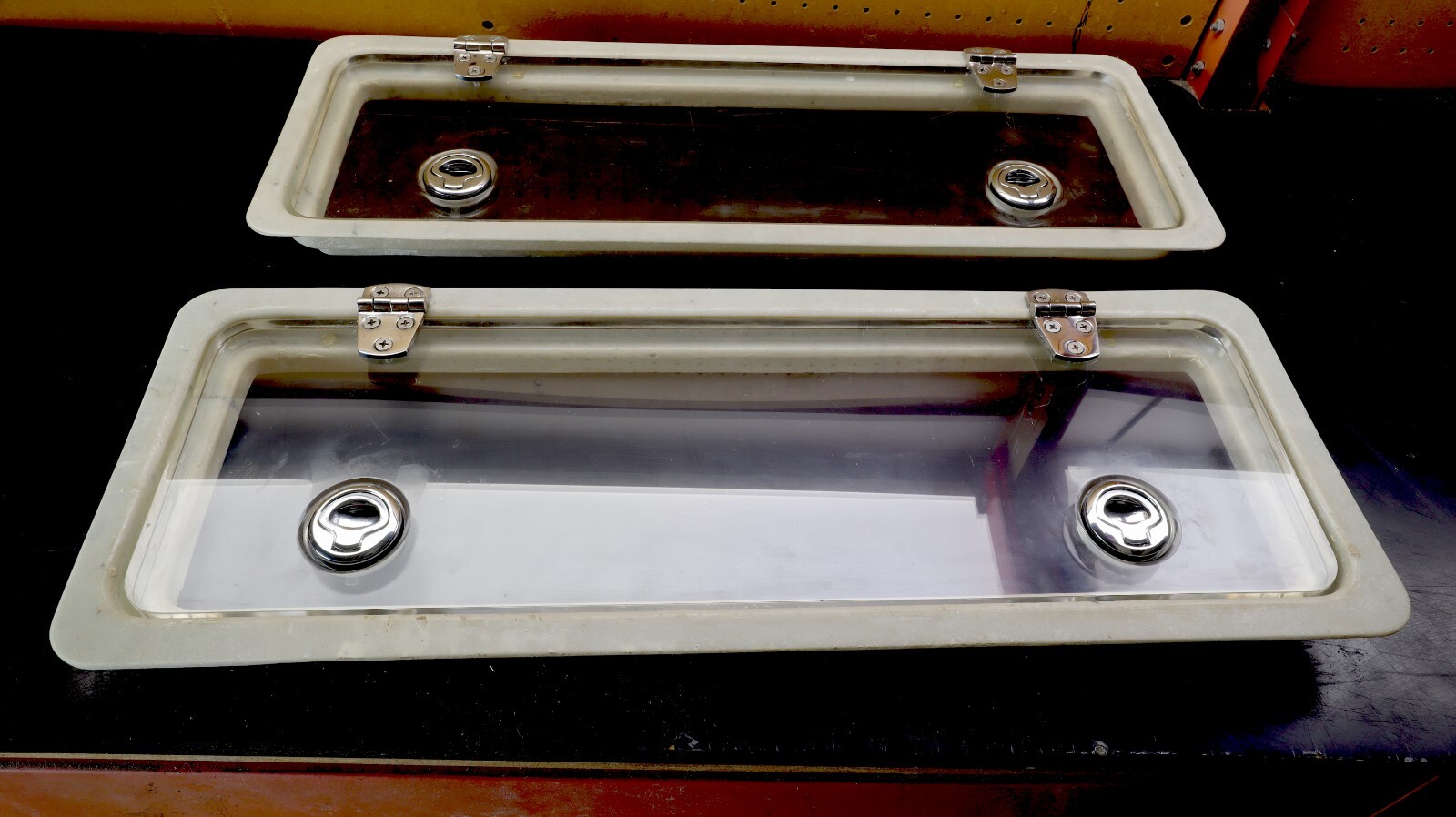 2 X Bait Well Live Well Hatch Fiberglass/Acrylic Transom Pontoon Center ...