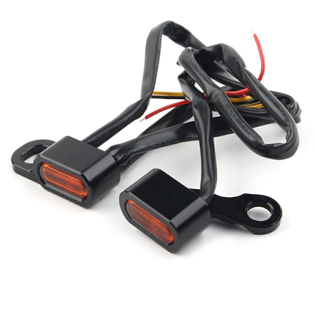 Mini LED Turn Signal Indicator Amber Light Blinker Lamp Handlebar Kit ...
