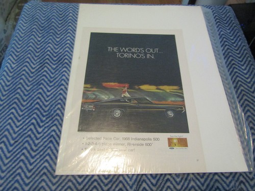 1968 FORD FAIRLANE TORINO SELECTED INDIANAPOLIS 500 PACE CAR VINTAGE ...