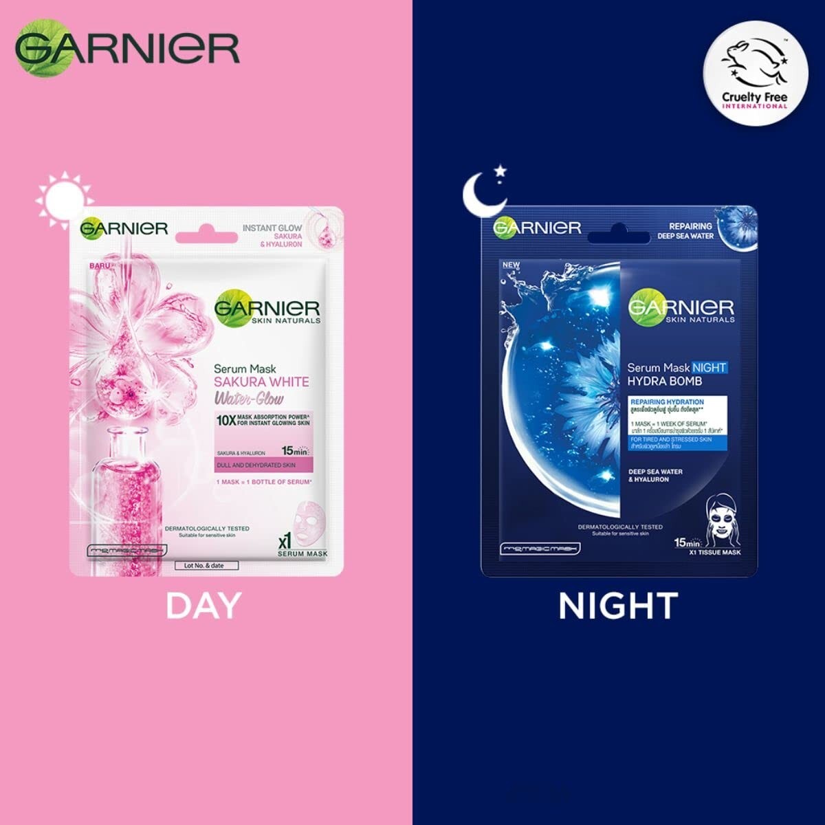 Garnier Skin Naturals Sheet Mask (Glow Serum +Night Serum Sheet Mask)56 ...