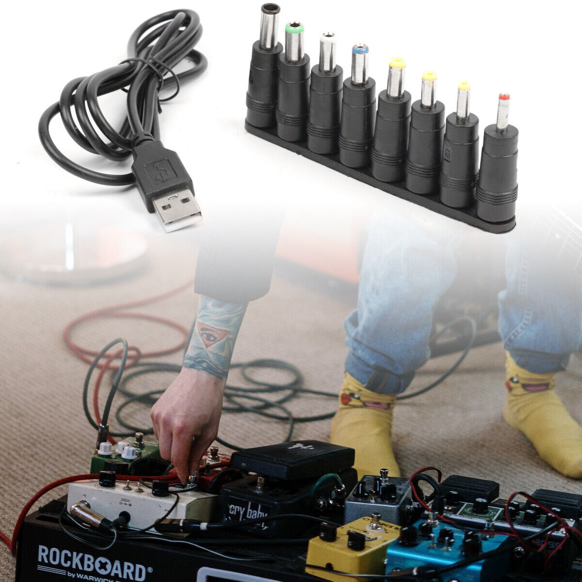 8 in 1 Universal Power Cable USB to DC 5.5 * 2.1mm Jack 5V Charging ...