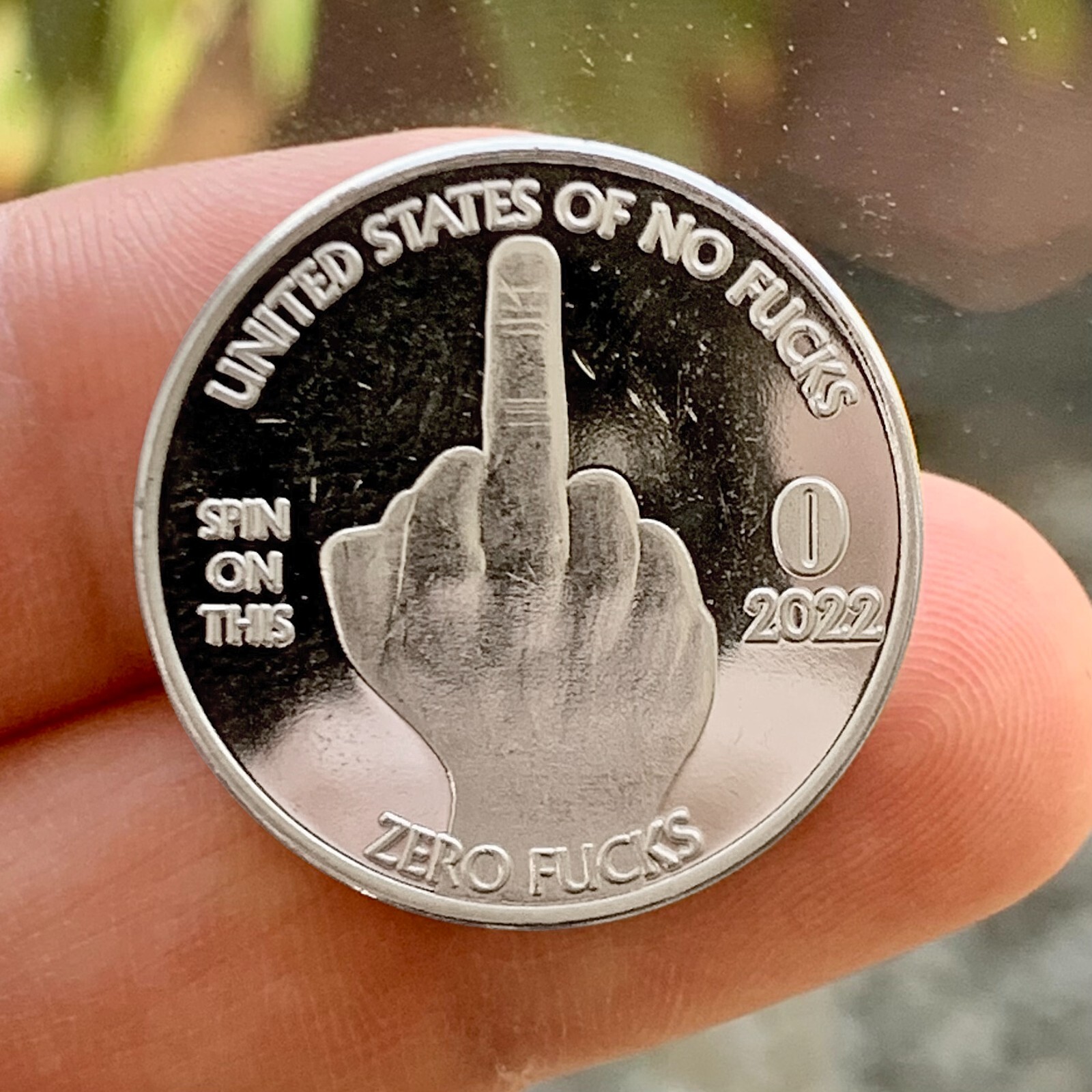 Zero F*cks Coin / Middle Finger "Scratch & Dent" Blemished Coin (10 ...
