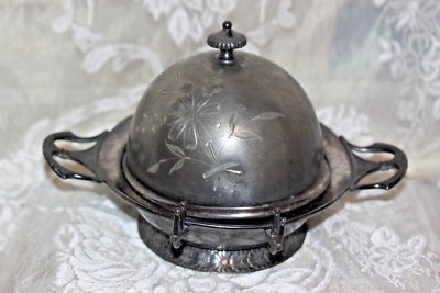 Butter Dishes - Silver Plate Dome Butter Dish