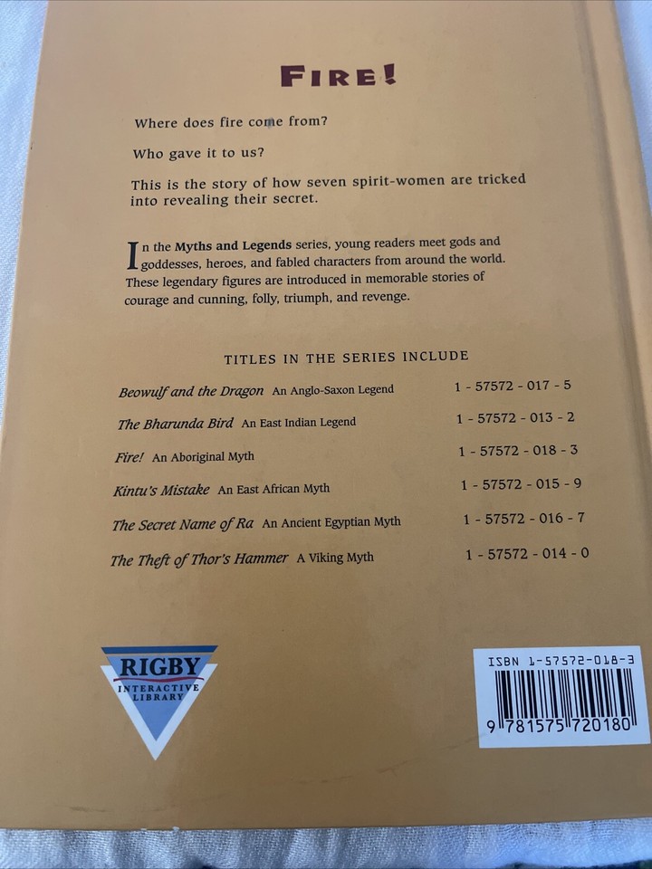 FIRE (MYTHS AND LEGENDS) By Rosalind Kerven *Very Good Condition ...