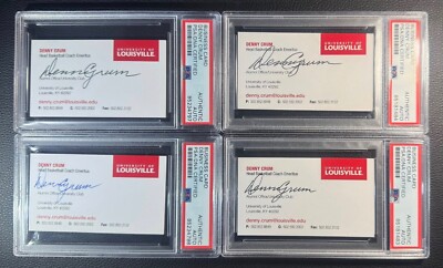 (1) DENNY CRUM Signed Louisville Cardinals Business Card PSA DNA Auto ...