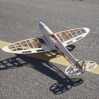 WWII British Spitfire Fighter RC Unassembled Model Balsa Wood Aircraft ...