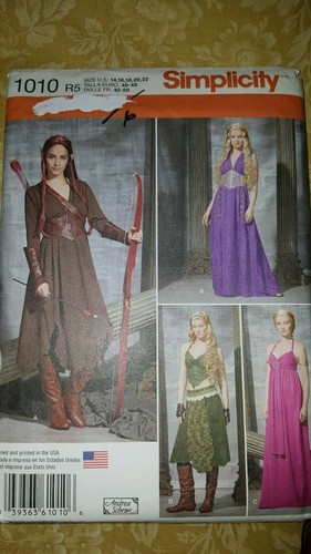 Simplicity 1010 Sewing Pattern R5 or H5 Fantasy Halloween Cosplay ...