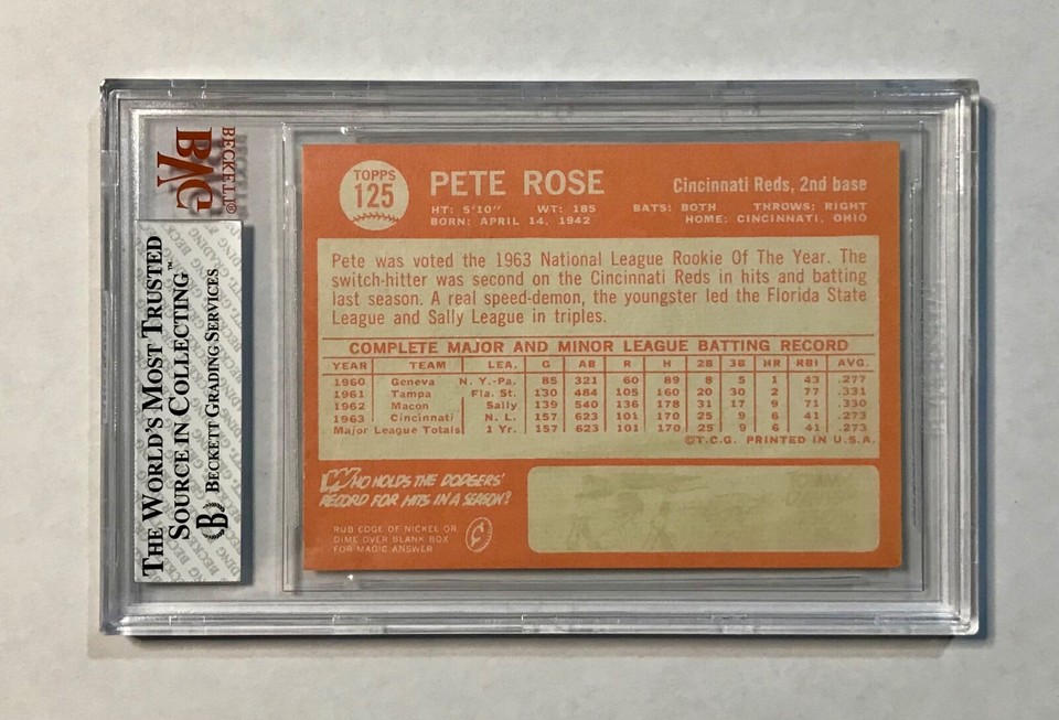 1964 Topps Pete Rose #125 (BVG Excellent - Mint 6) !!!! | eBay