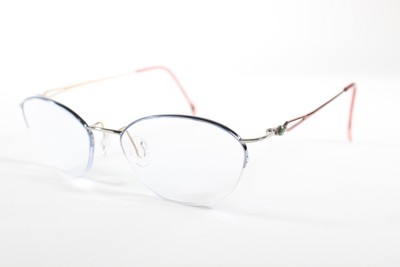 Stepper Eyeglasses SI-3108 Women Blue Semi-Rimless Titanium Glasses ...