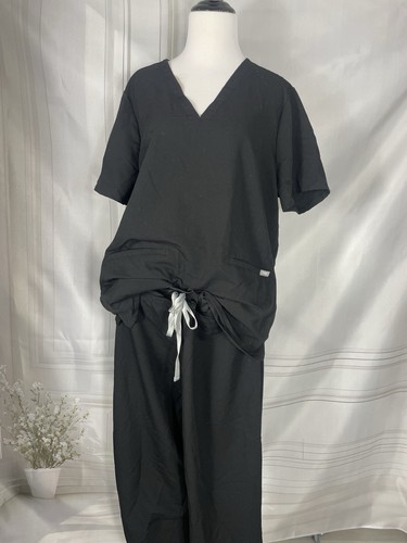 2 Pairs Of Figs Technical Collection Wide Leg Black Set Size XL Solid ...
