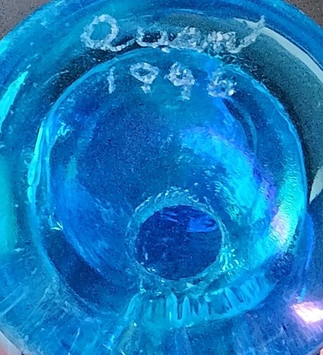 Vtg Art Glass Bird Rainbow Iridescent Cobalt Bluebird of Happiness ...