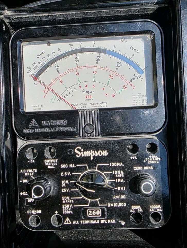 Vintage Simpson 260 8P Series Volt OHM Reader Analog Multimeter ...
