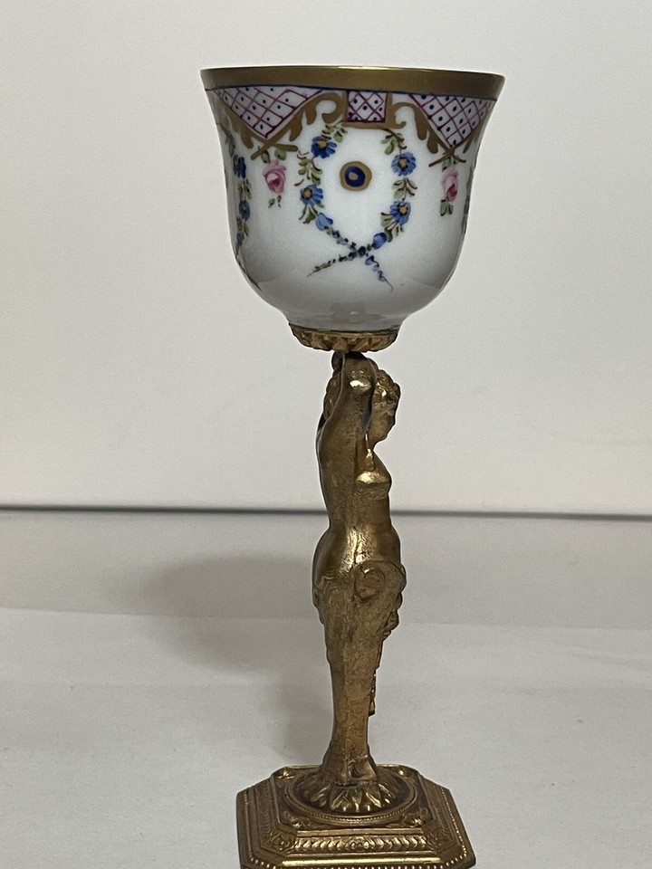 Vintage French Porcelain Cup/challis, Hand Painted, Gold | eBay