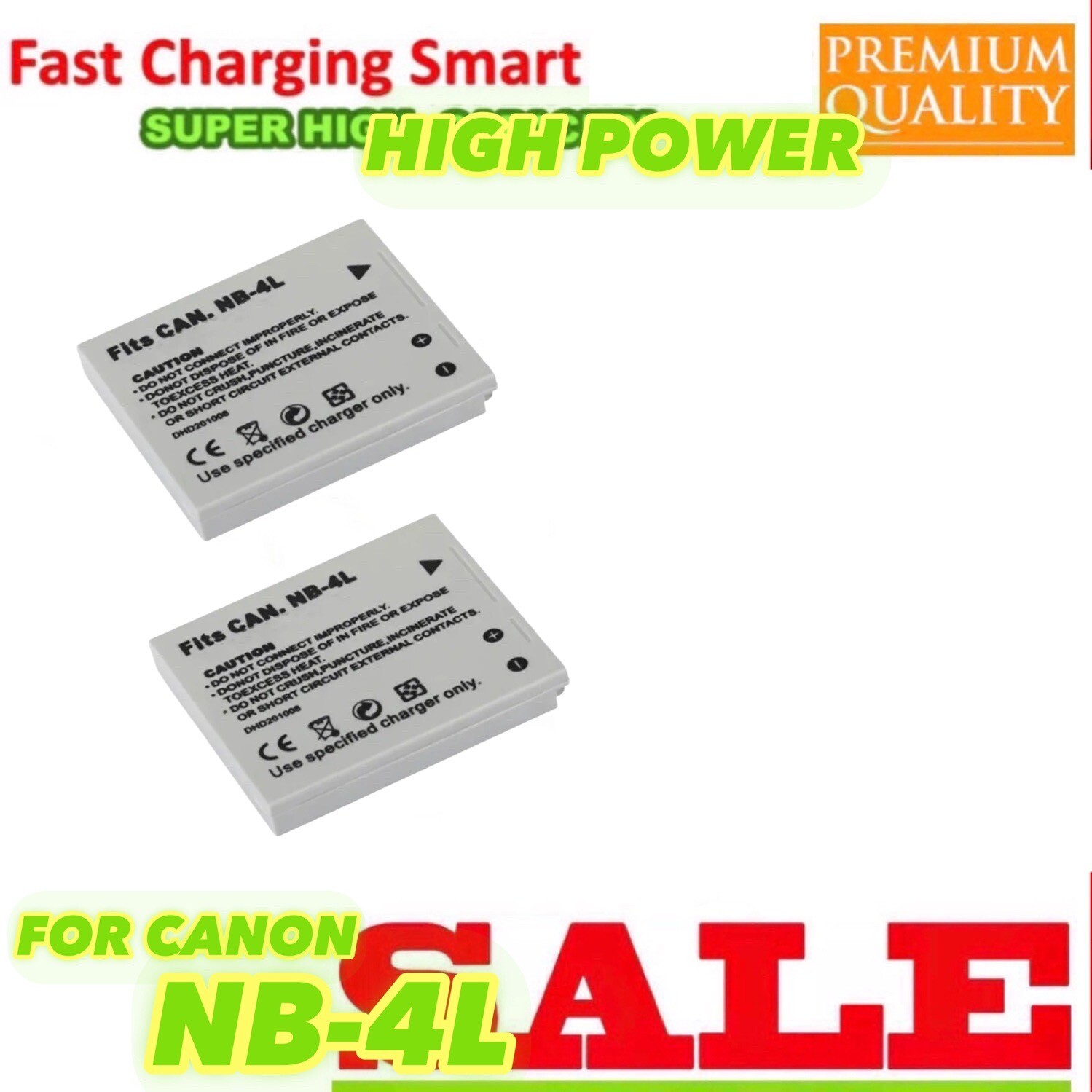 2xReplacement Battery NB-4L NB4L for Canon IXUS 305560657075 SD300 ...