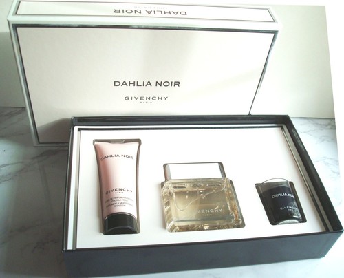 GIVENCHY DAHLIA NOIR 3 PC GIFT SET - EDT 2.5 oz +Skin Dew 2.5 oz ...