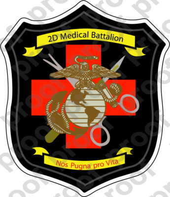 STICKER USMC UNIT 2ND MEDICAL BATTALION A ooo USMC Lisc# 20187 | eBay