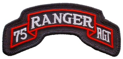 ARMY TAB "75TH RANGER RGT" Embroidered Shoulder Patch 3-5/8" X 2" (0679 ...
