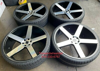 28" Strada Perfetto Black Machine Wheels Tires Silverado Tahoe Sierra ...