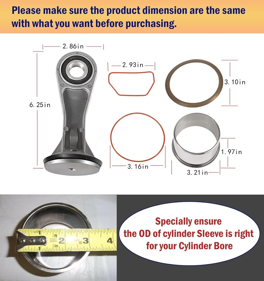 N038785 Air Compressor Piston Rod Kit For Dewalt Black&Decker Craftsman ...