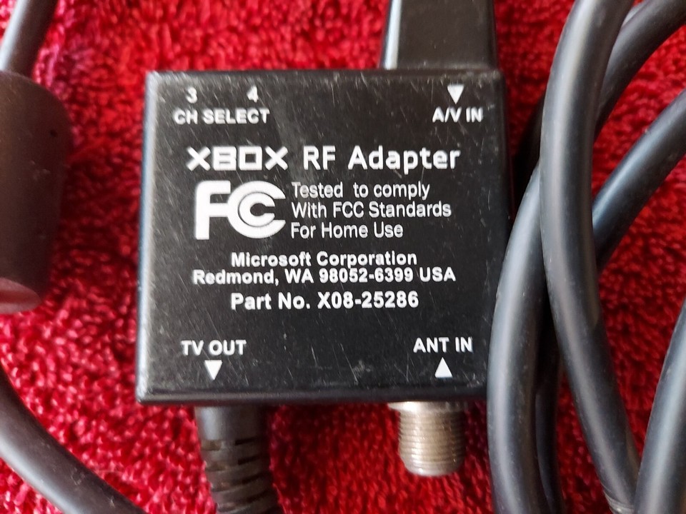 RF Adapter For Xbox Original X08-25286 Black. VG COND. Guaranteed. FREE ...