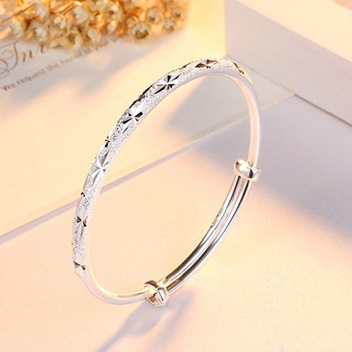 Silver Bracelet Ladies Bangle Star Love Charm Jewellery Gift Womens ...